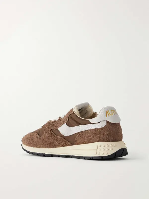 AUTRY Reelwind Low Suede-trimmed Leather Sneakers - Brown