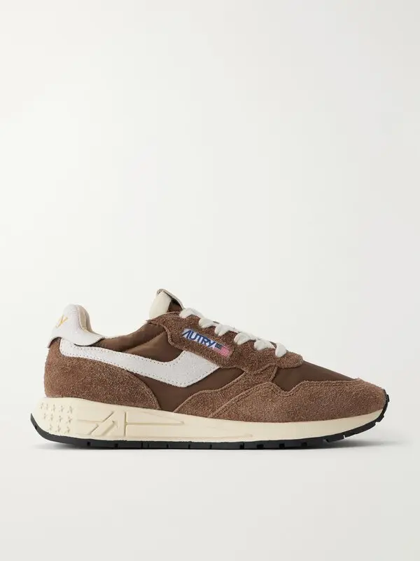 AUTRY Reelwind Low Suede-trimmed Leather Sneakers - Brown