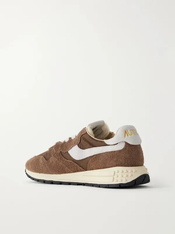 AUTRY Reelwind Low Suede-trimmed Leather Sneakers - Brown