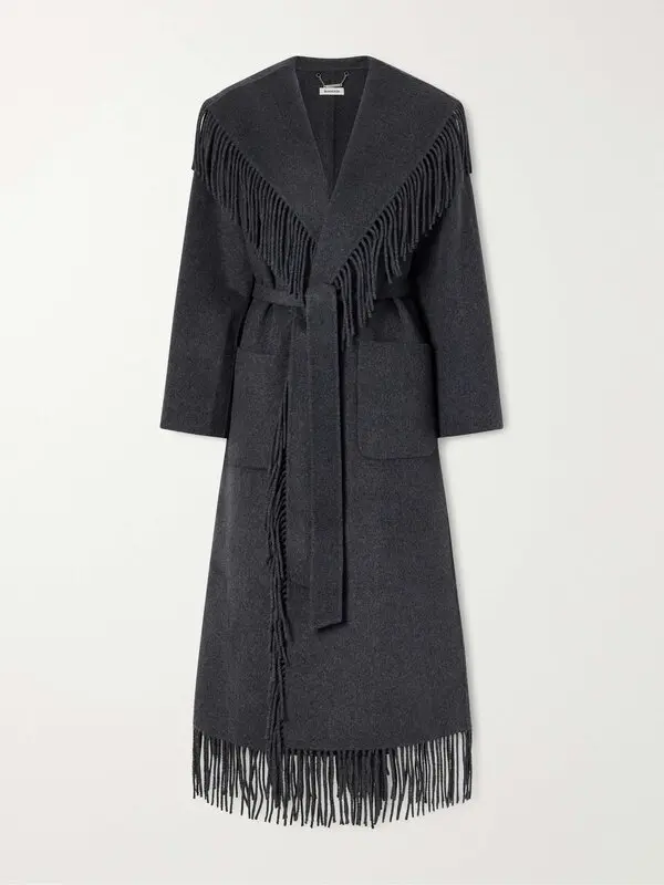 Simkhai Carrie Fringed Wool-blend Coat