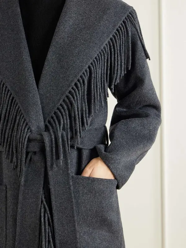 Simkhai Carrie Fringed Wool-blend Coat