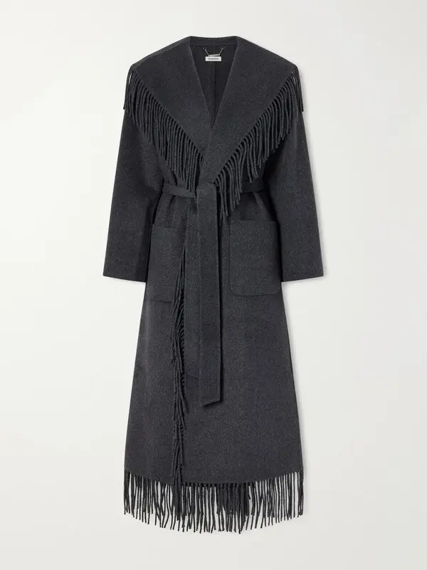 Simkhai Carrie Fringed Wool-blend Coat