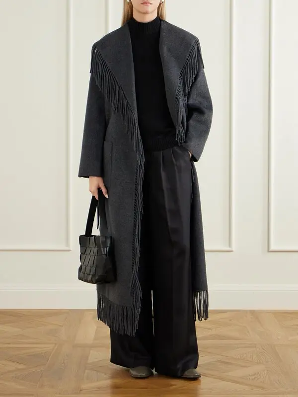 Simkhai Carrie Fringed Wool-blend Coat