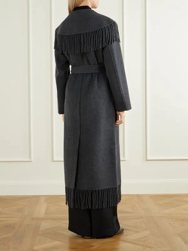 Simkhai Carrie Fringed Wool-blend Coat