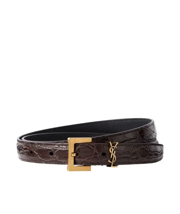 Saint Laurent Cassandre Belt - Brown
