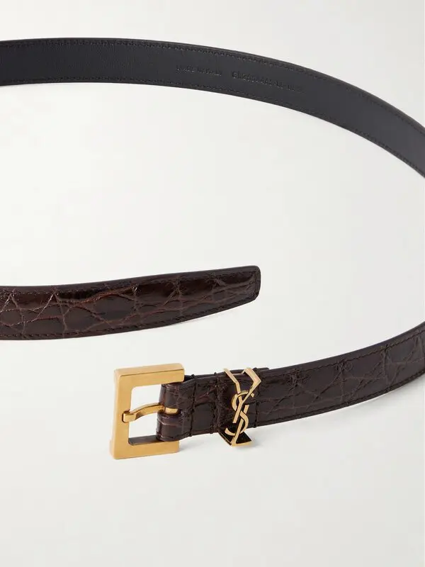 Saint Laurent Cassandre Belt - Brown