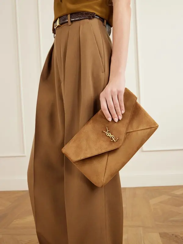 Saint Laurent Cassandre Suede Shoulder Bag