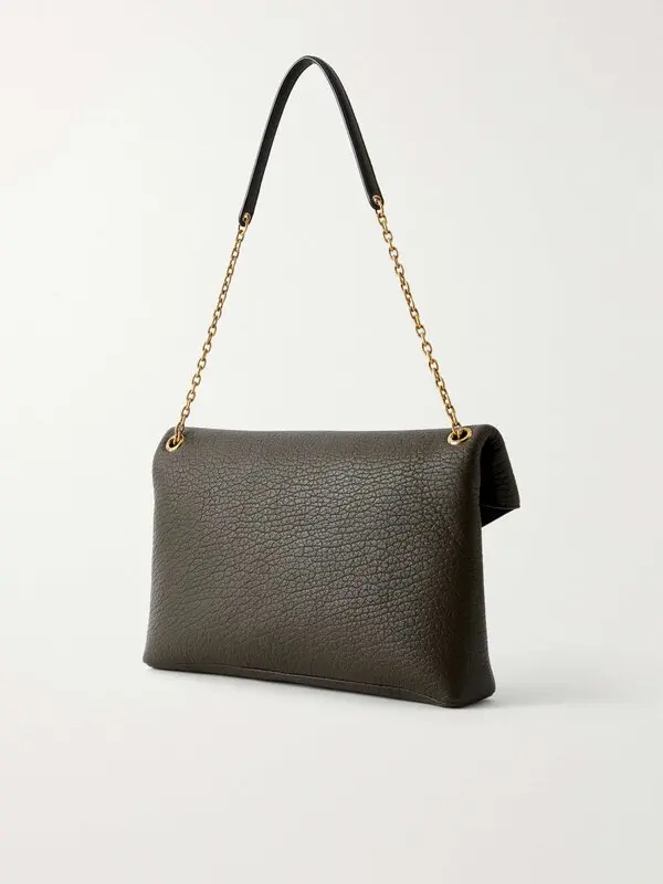 Saint Laurent Cassandre Textured-leather Shoulder Bag