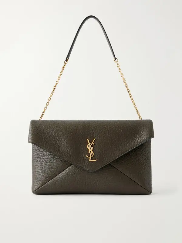 Saint Laurent Cassandre Textured-leather Shoulder Bag