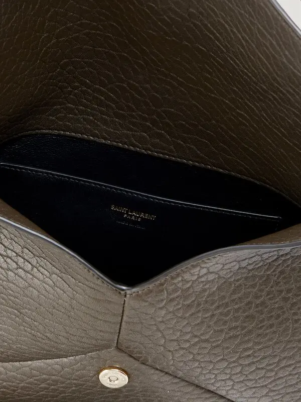Saint Laurent Cassandre Textured-leather Shoulder Bag