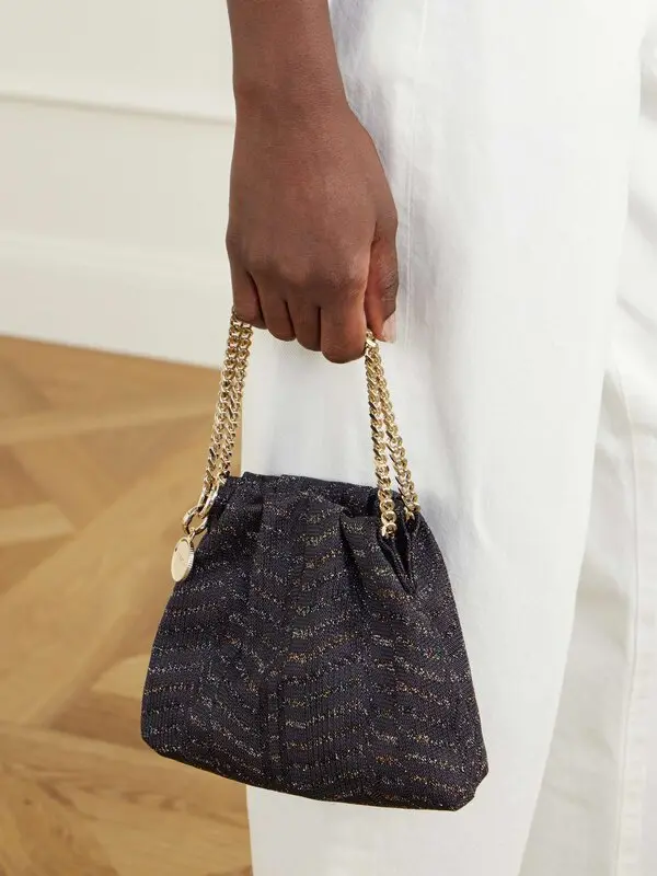 Missoni Greek Key Striped Metallic Shoulder Bag