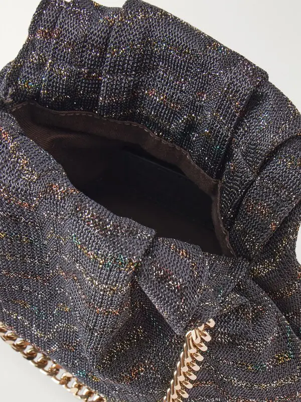 Missoni Greek Key Striped Metallic Shoulder Bag