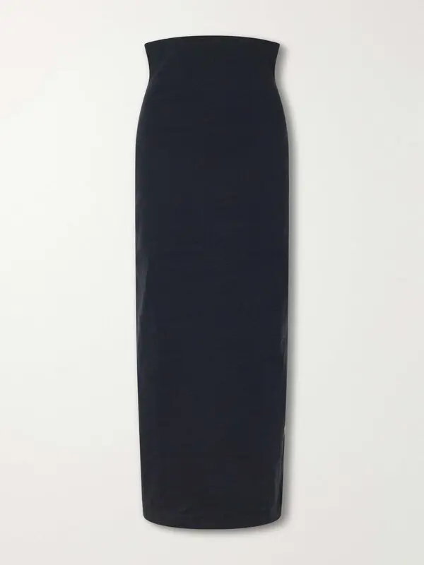 Issey Miyake Allow Stretch Washi-blend Maxi Skirt - Navy
