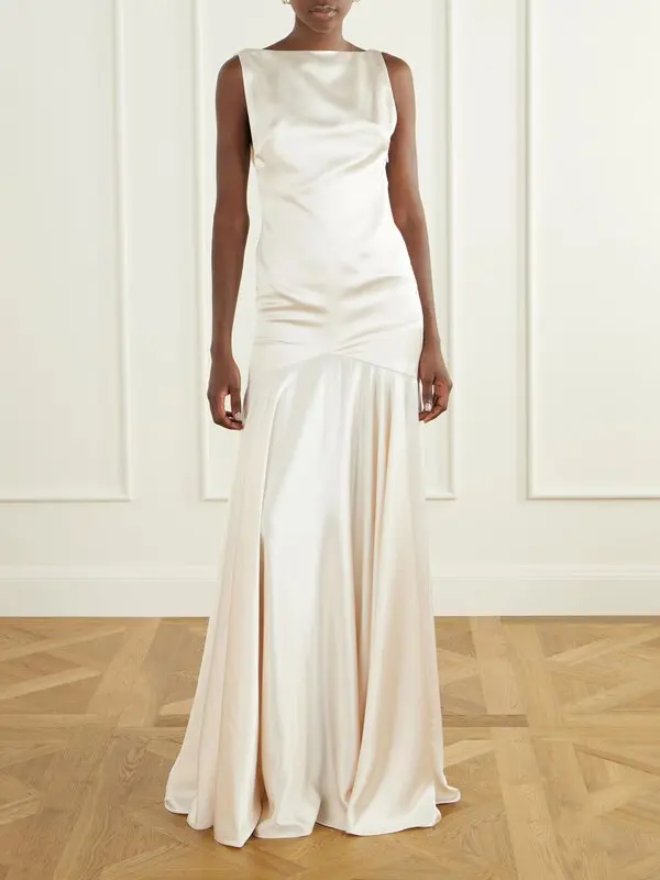 ILKYAZ OZEL Datura Draped Satin Gown