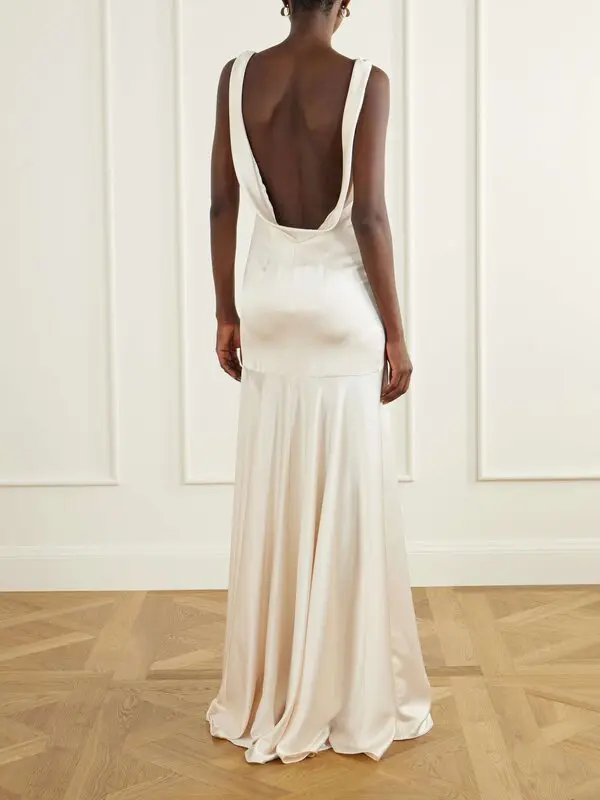ILKYAZ OZEL Datura Draped Satin Gown