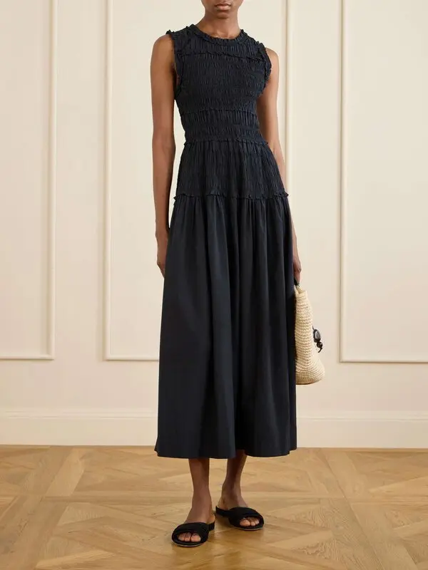 DÔEN Mallory Cotton-poplin Midi Dress