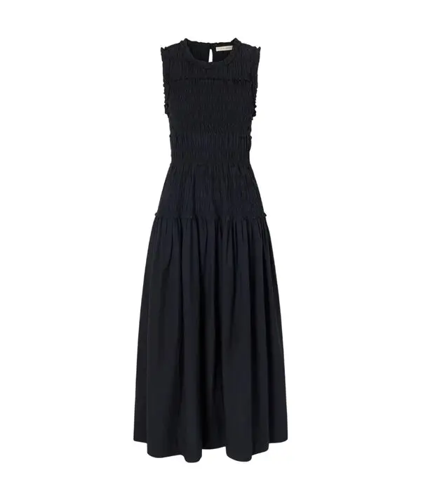 DÔEN Mallory Cotton-poplin Midi Dress - Black