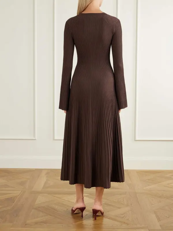 Simkhai Genna Ribbed Woven Midi Dress