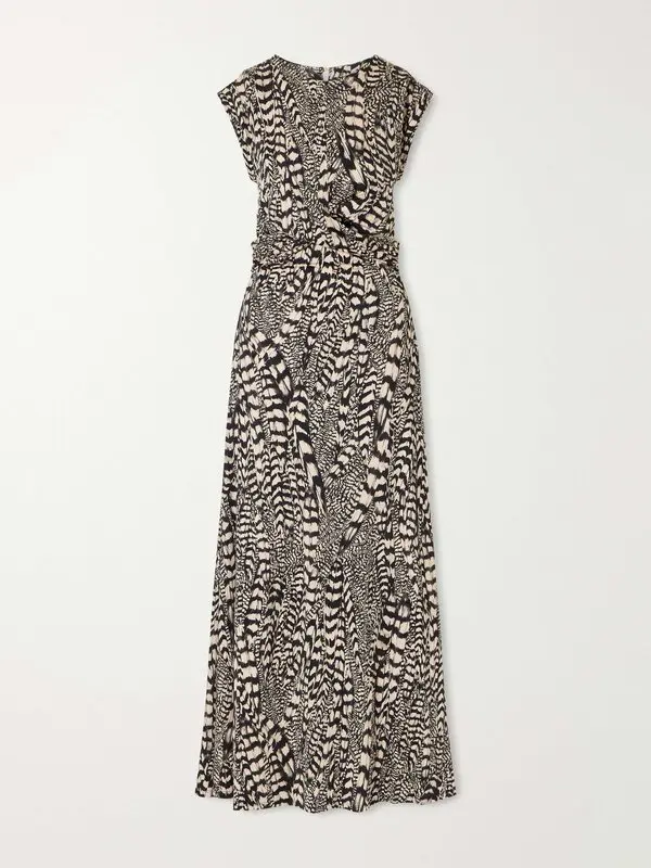 Johanna Ortiz Silent Rising Printed Stretch Maxi Dress - Black