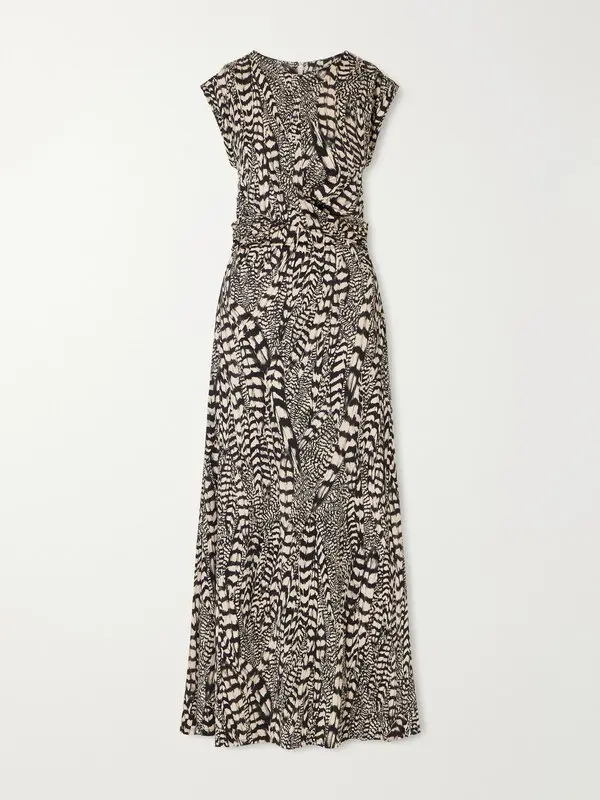 Johanna Ortiz Silent Rising Printed Stretch Maxi Dress - Black