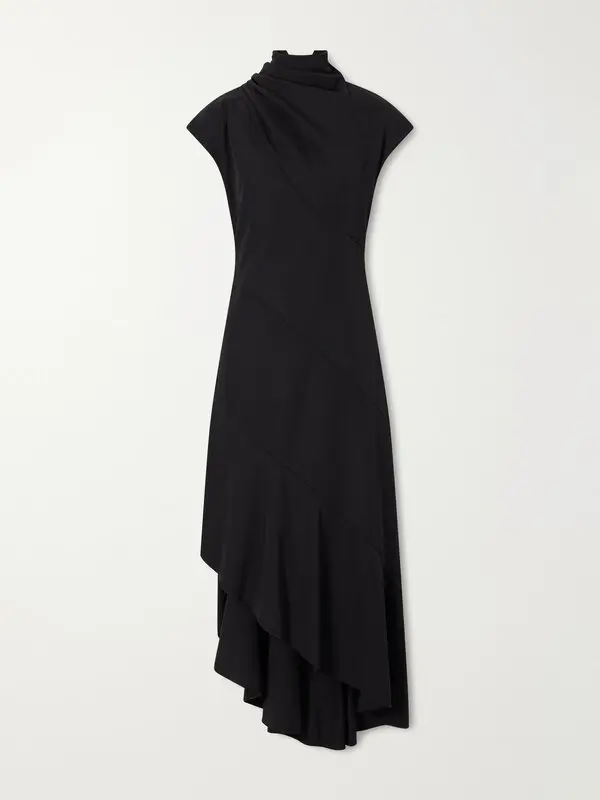 Proenza Schouler Elodine Draped Jersey Maxi Dress - Black