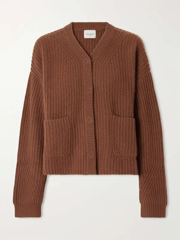 Le Kasha Bresil Ribbed Cashmere Cardigan - Brown