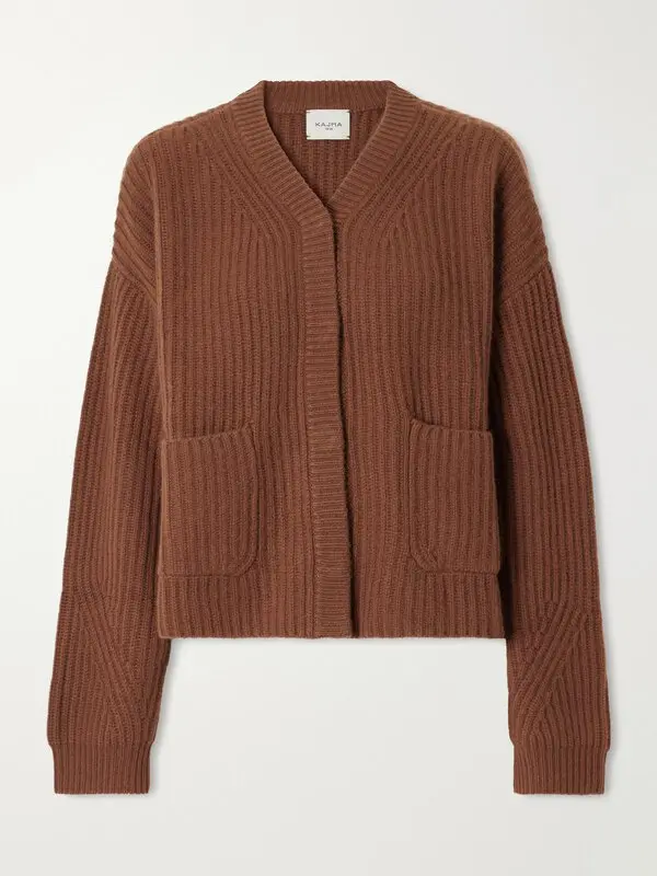 Le Kasha Bresil Ribbed Cashmere Cardigan - Brown