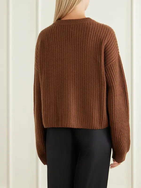 Le Kasha Bresil Ribbed Cashmere Cardigan - Brown