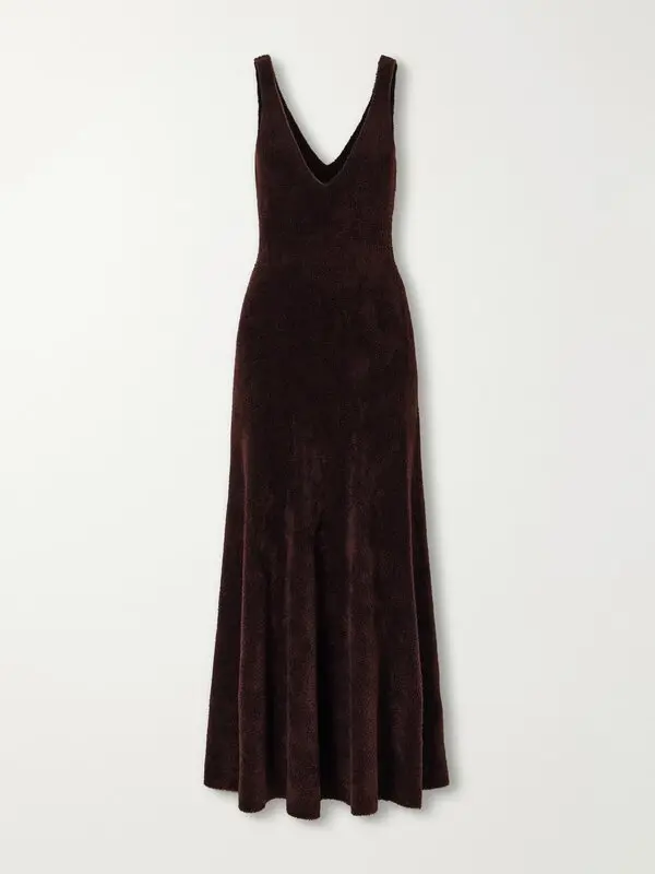 Gabriela Hearst Lady Hall Plush Cashmere And Silk-blend Maxi Dress - Brown