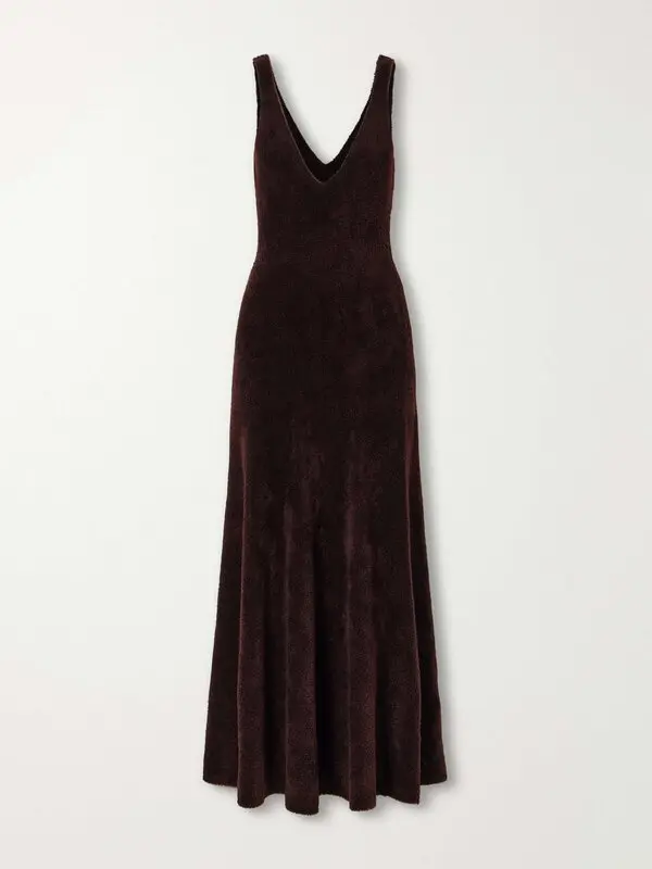 Gabriela Hearst Lady Hall Plush Cashmere And Silk-blend Maxi Dress - Chocolate