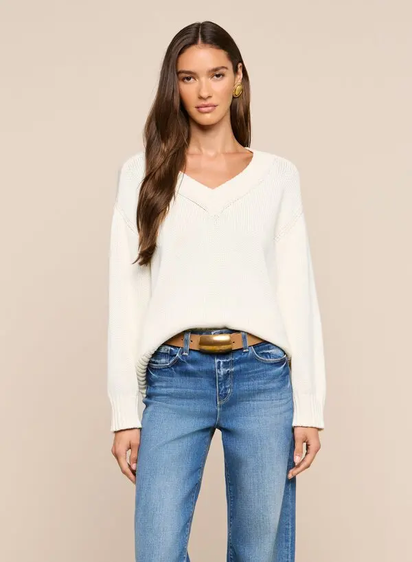 L'Agence Paxton Oversized Pullover - Ivory