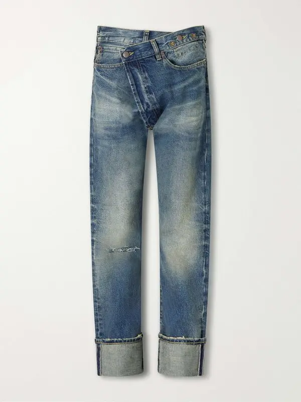 R13 Cuffed Crossover Jean X Straight-leg Jeans