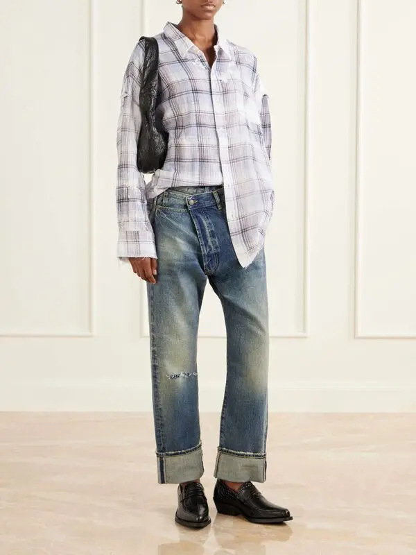 R13 Cuffed Crossover Jean X Straight-leg Jeans