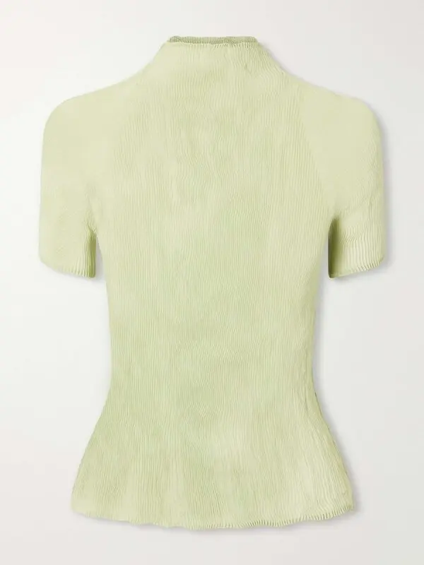 Issey Miyake Twist Plissé-chiffon Blouse