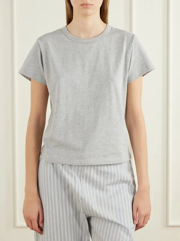 LESET Margo Cotton-jersey T-shirt - Gray