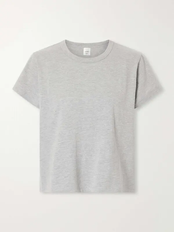 LESET Margo Cotton-jersey T-shirt - Light Gray
