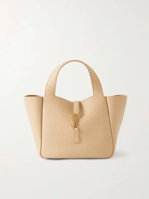 Saint Laurent Le 5 À 7 Bea Mini Textured-leather Tote - Beige