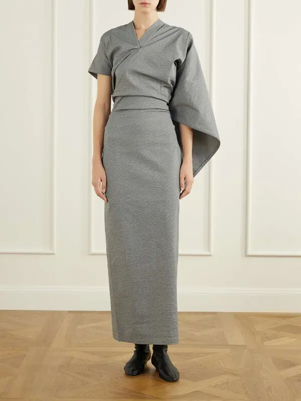 Issey Miyake Allow Draped Stretch Washi-blend Maxi Dress