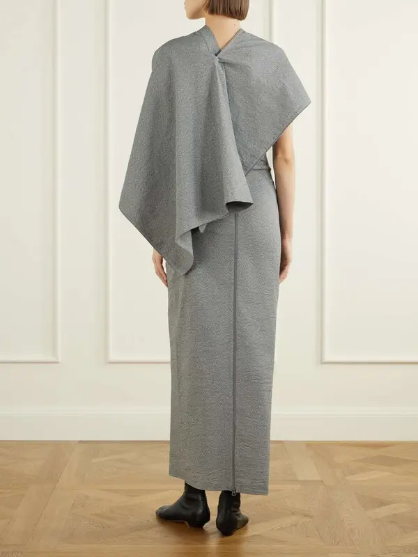 Issey Miyake Allow Draped Stretch Washi-blend Maxi Dress