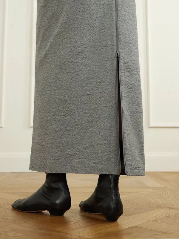 Issey Miyake Draped Stretch Washi-blend Maxi Dress - Gray
