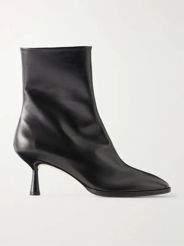 AeydĒ Catherine 65 Leather Ankle Boots - Black