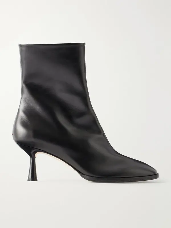 AeydĒ Catherine 65 Leather Ankle Boots - Black