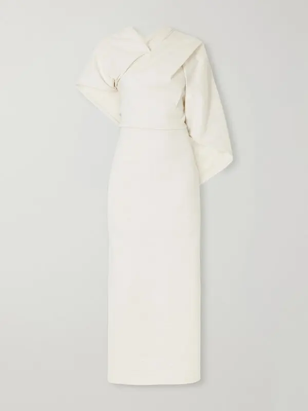Issey Miyake Draped Stretch Washi-blend Maxi Dress - Neutrals