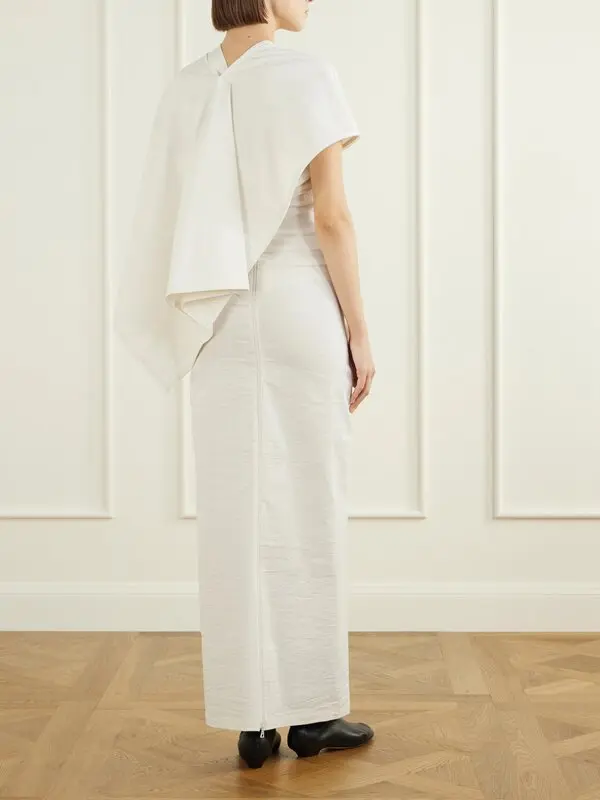Issey Miyake Draped Stretch Washi-blend Maxi Dress - Neutrals