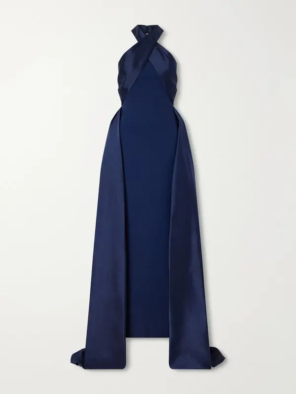 Solace London Rumi Halterneck Crepe Gown
