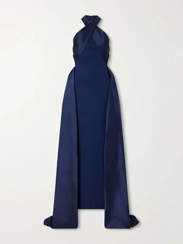 Solace London Rumi Halterneck Crepe Gown