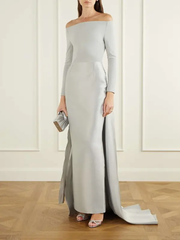 Solace London Winslow Off-the-shoulder Crepe Gown