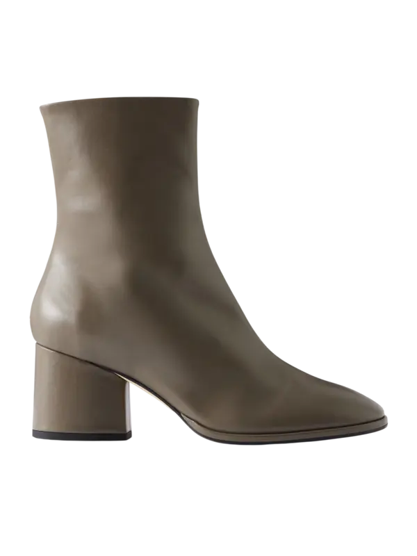 AeydĒ Ayla Leather Ankle Boots - Gray