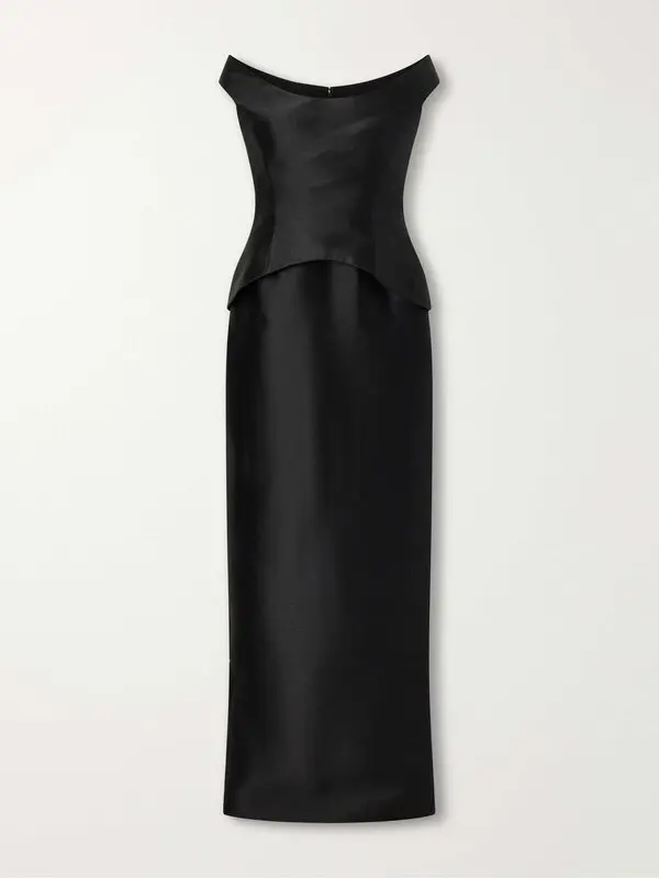 Solace London Pieta Off-the-shoulder Twill Gown
