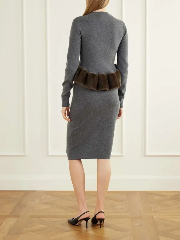 Stella McCartney Shearling-trim Wool-blend Cardigan